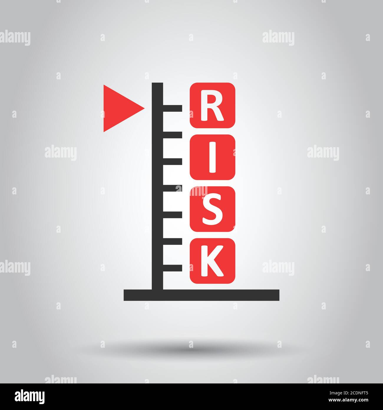 Risk level icon in flat style. Result vector illustration on white ...