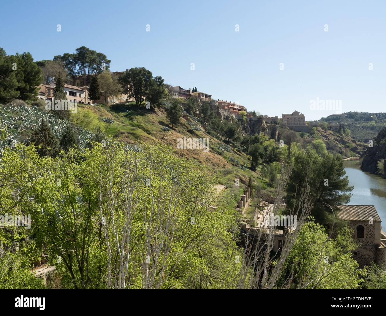 toledo at the tagus river in spain Stock Photo - Alamy