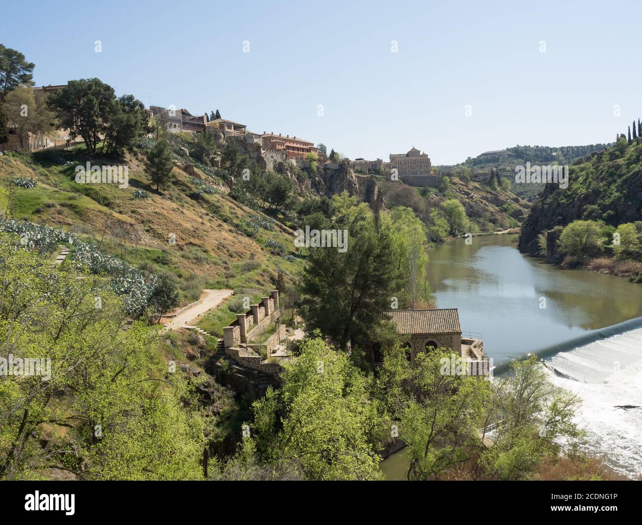 toledo at the tagus river in spain Stock Photo - Alamy