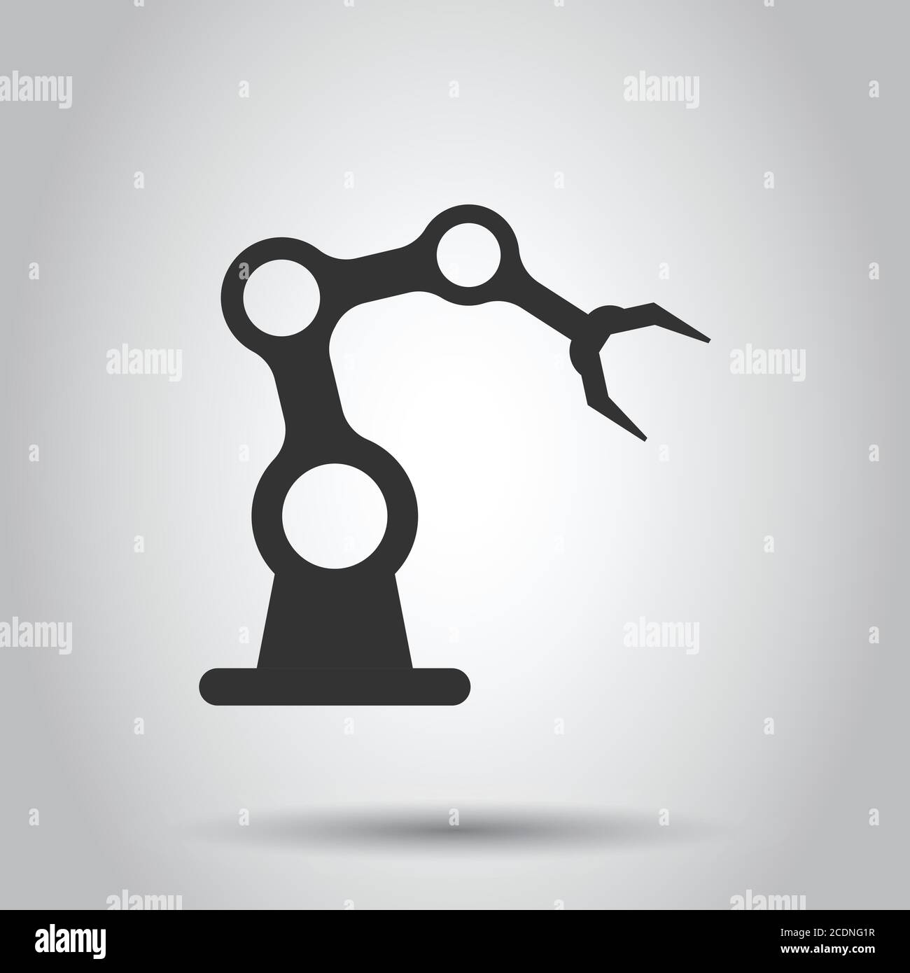 Robot arm icon in flat style. Mechanic manipulator vector illustration ...