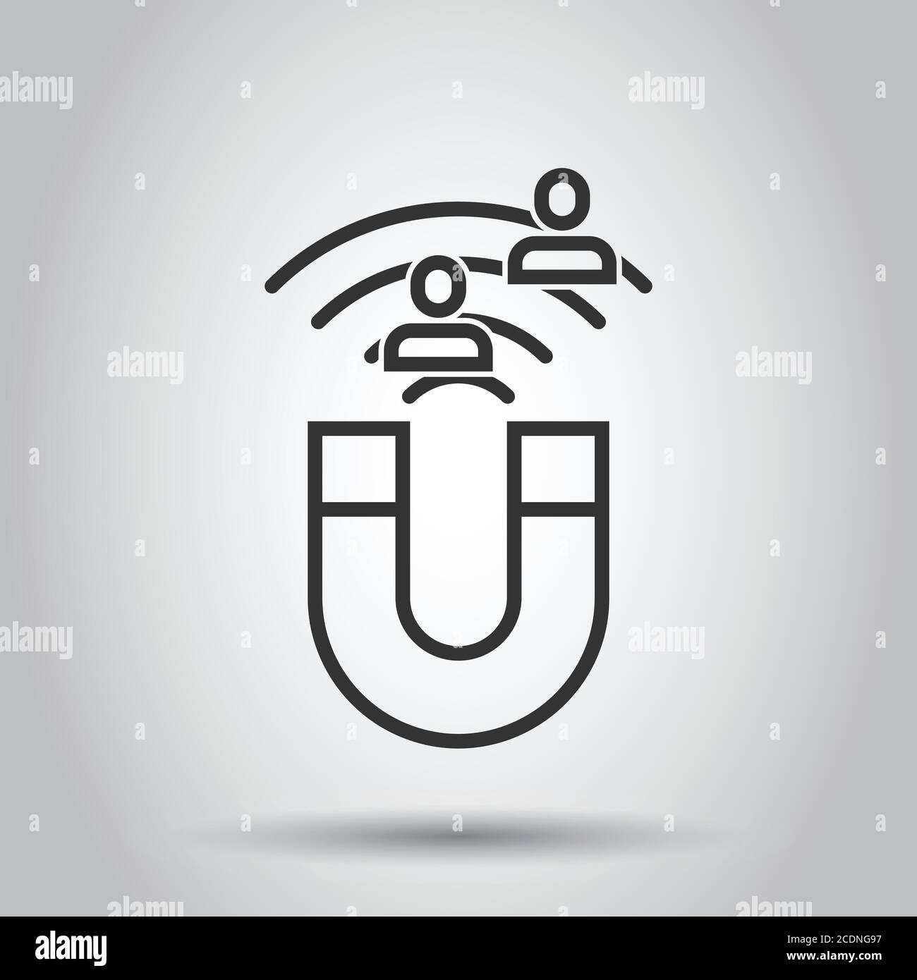 Lead conversion icon in flat style. Attract vector illustration on ...