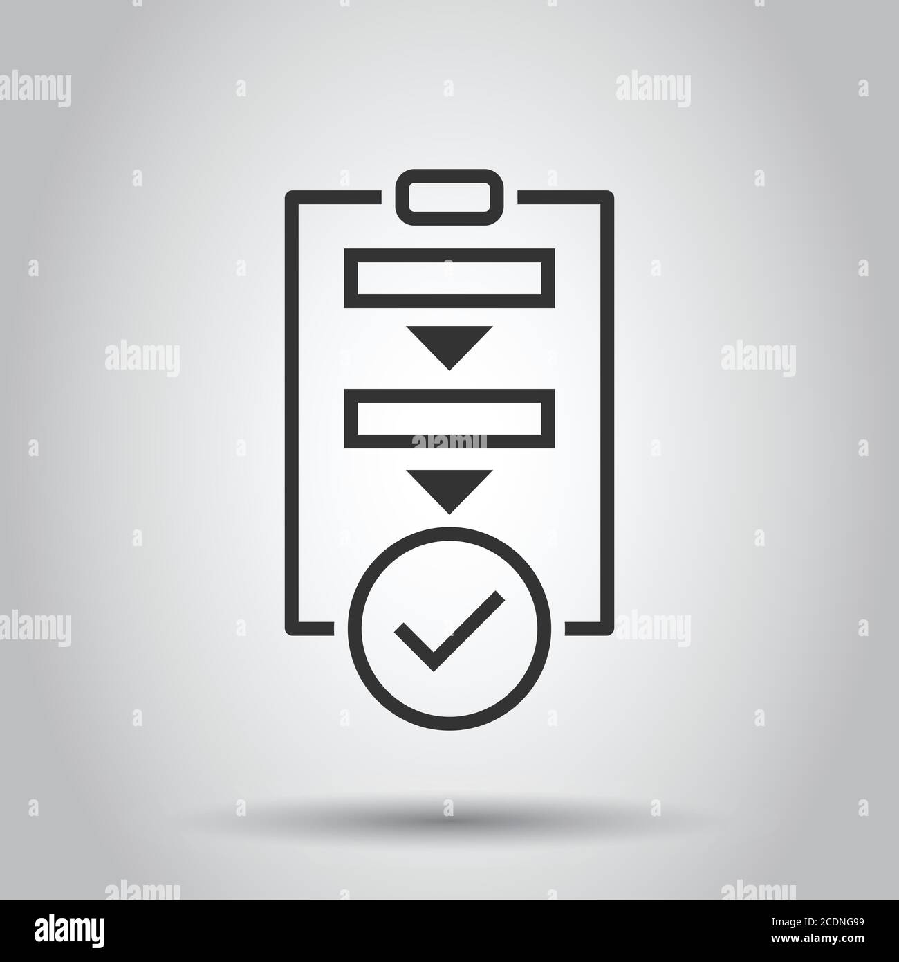 Procedure list icon in flat style. Document project vector illustration ...