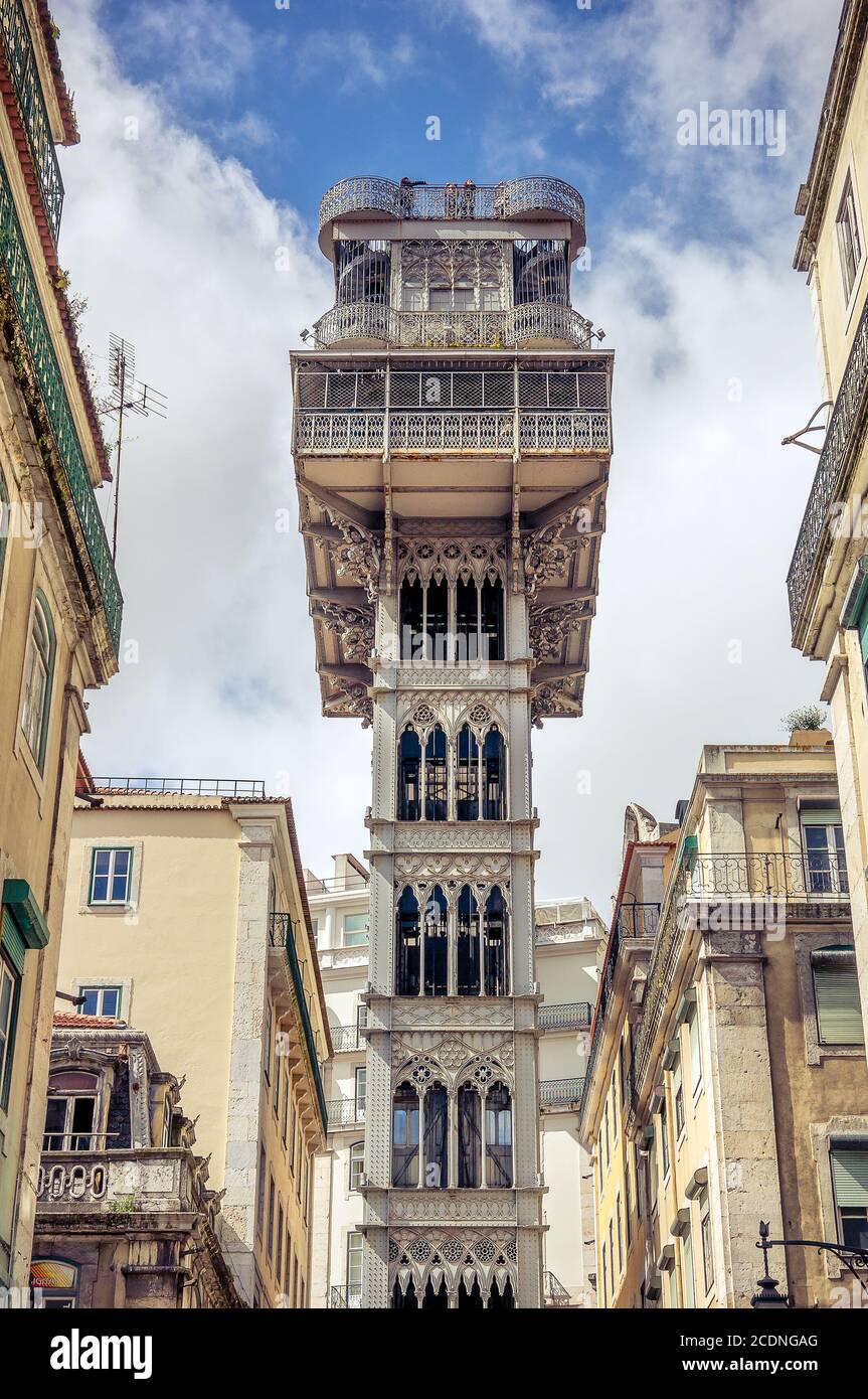 Santa Justa Elevator Stock Photo - Alamy