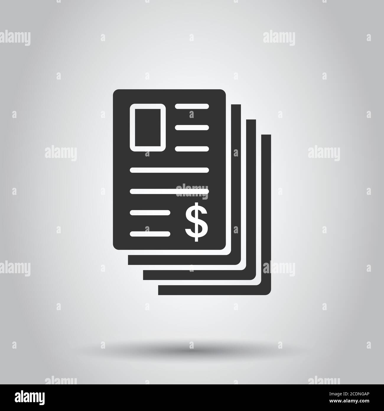 Financial statement icon in flat style. Document vector illustration on ...