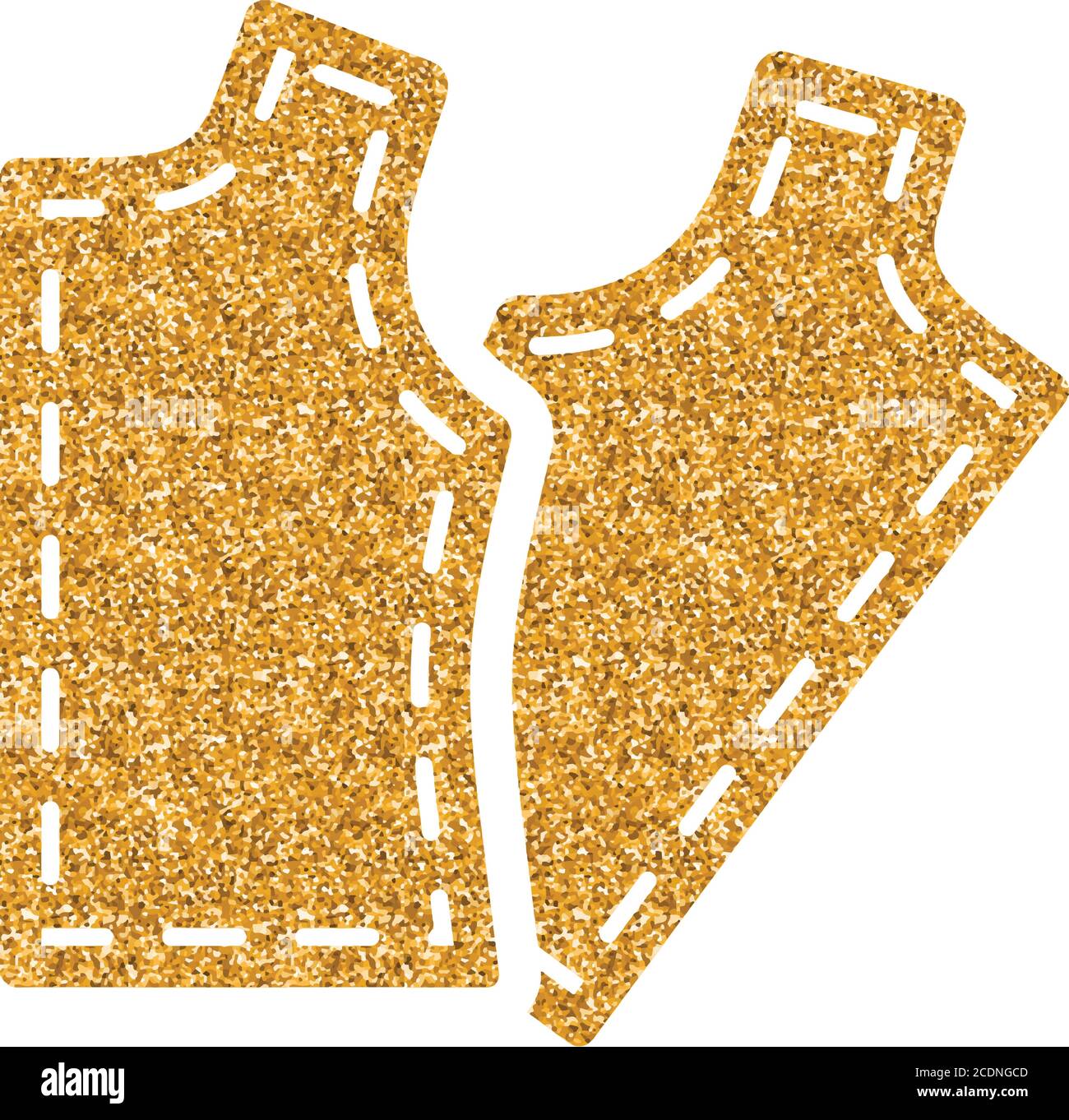 Sewing pattern icon in gold glitter texture. Sparkle luxury style ...