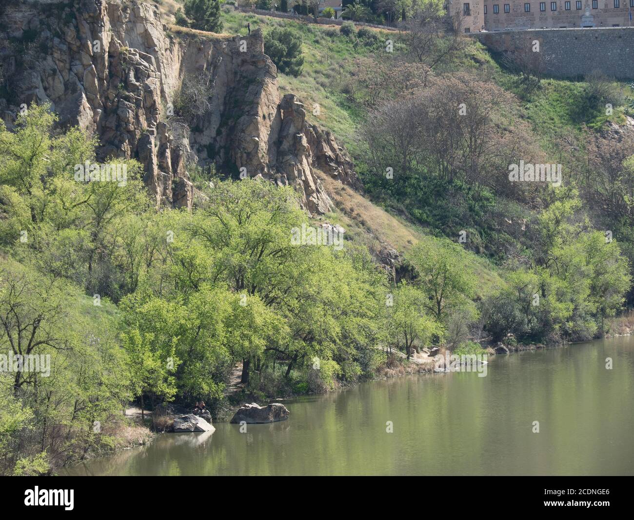 toledo at the tagus river in spain Stock Photo - Alamy
