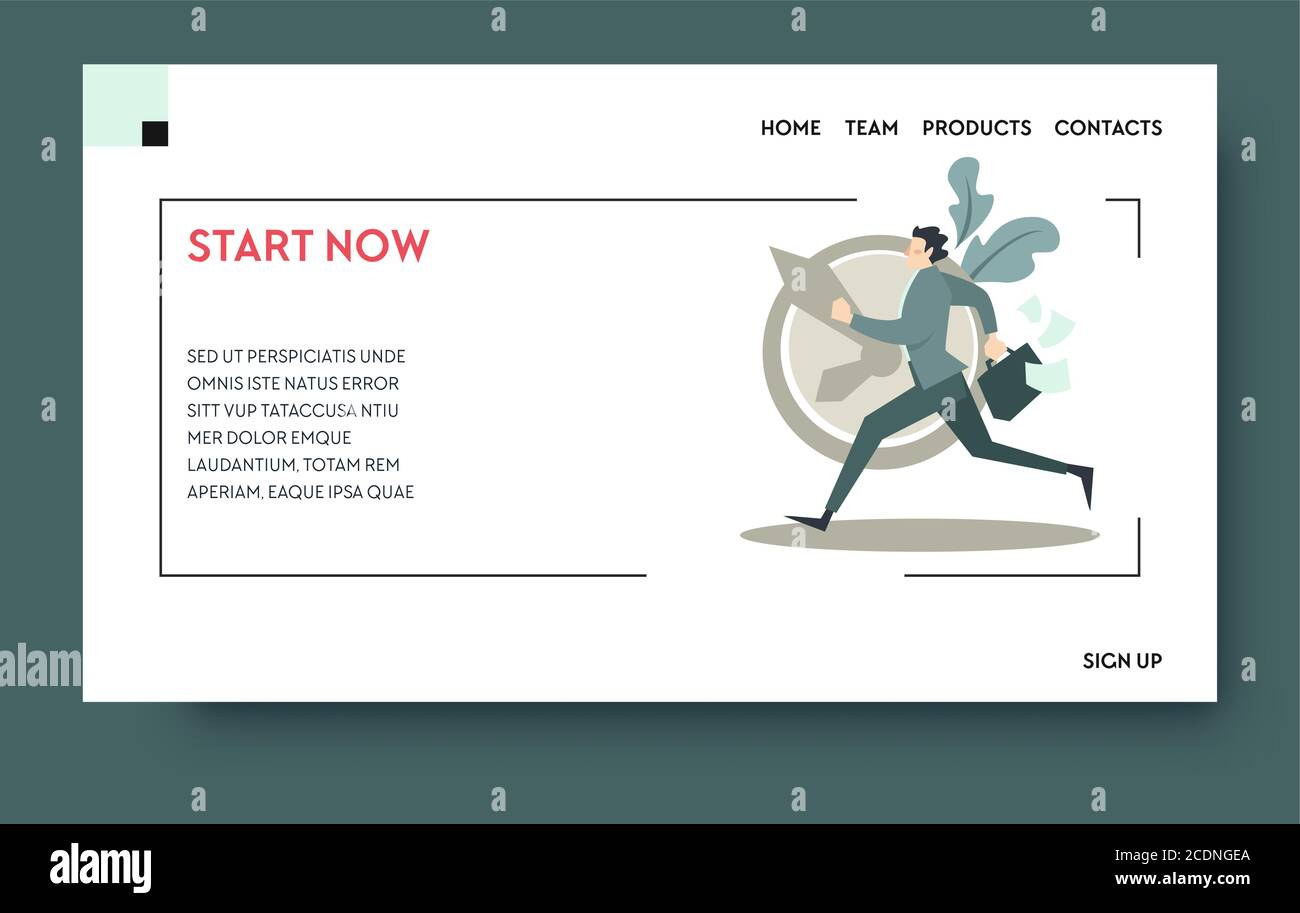 Start now, time management and productivity motivation web Stock Vector ...