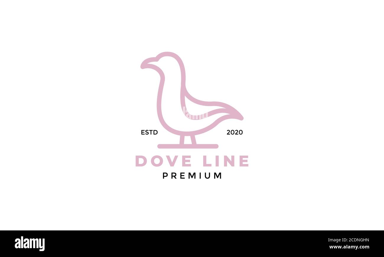 doves or pigeon bird minimalist line logo design simple Stock Vector Image & Art - Alamy