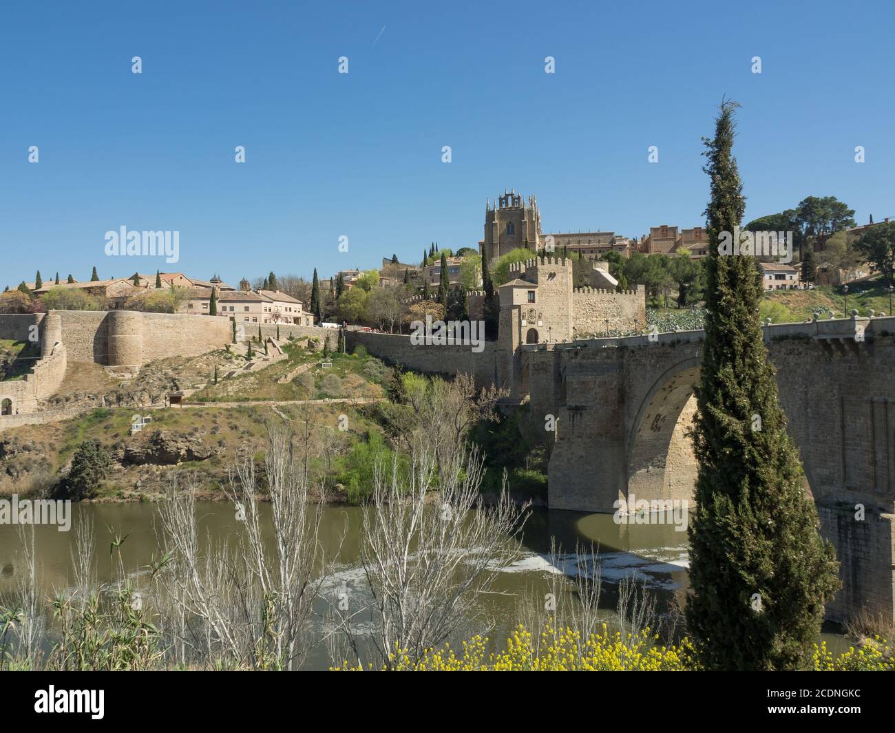 toledo at the tagus river in spain Stock Photo - Alamy