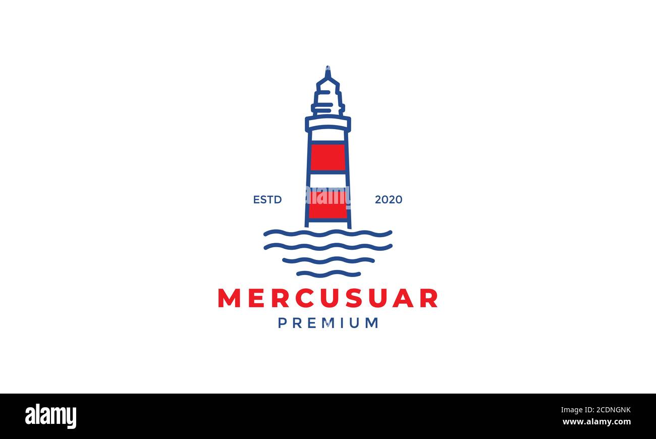 lighthouse or navigational aid modern line logo design Stock Vector ...