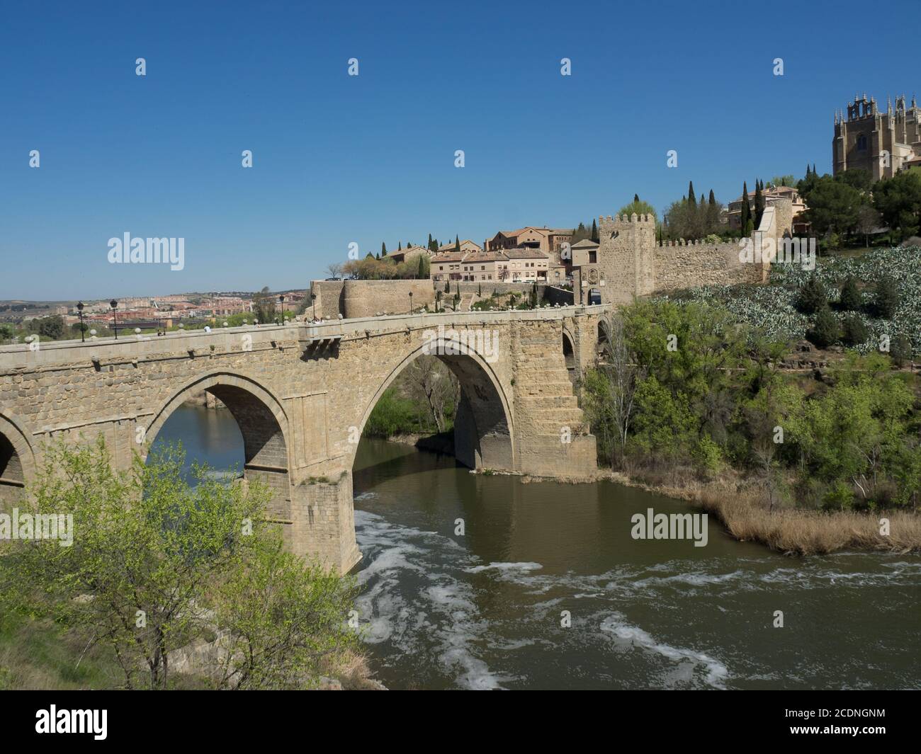 toledo at the tagus river in spain Stock Photo - Alamy