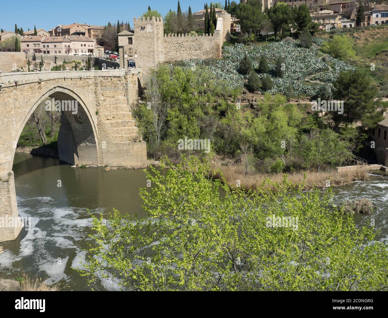 toledo at the tagus river in spain Stock Photo - Alamy