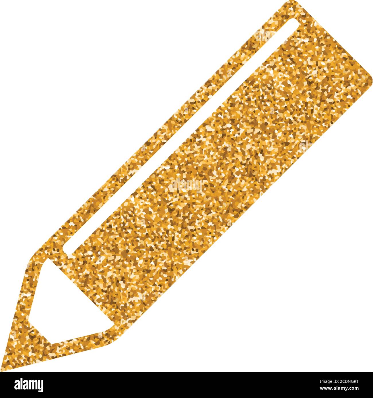 Pencil icon in gold glitter texture. Sparkle luxury style vector ...