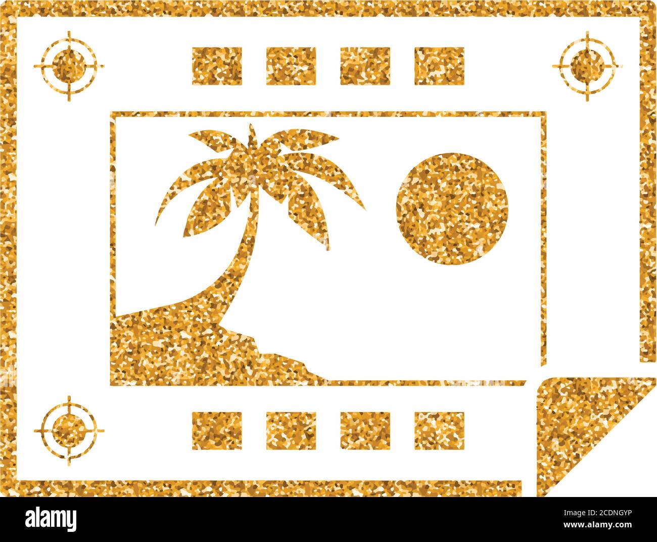 Print proof icon in gold glitter texture. Sparkle luxury style vector ...