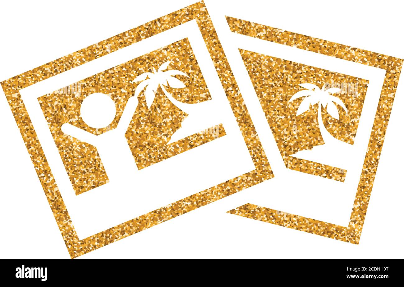Picture file format icon in gold glitter texture. Sparkle luxury style ...