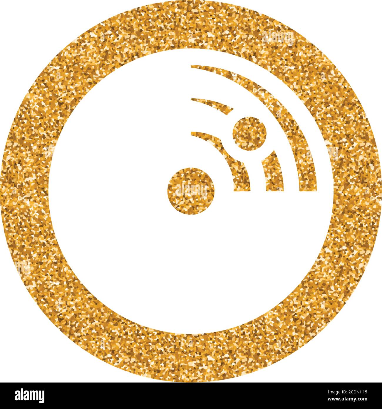 Radar icon in gold glitter texture. Sparkle luxury style vector ...