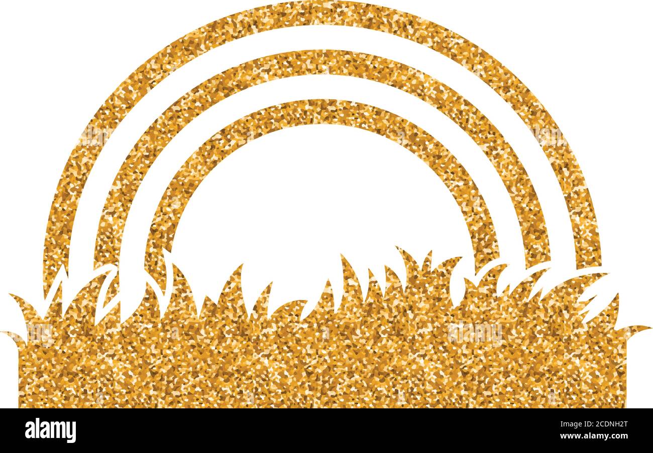 Rainbow icon in gold glitter texture. Sparkle luxury style vector ...