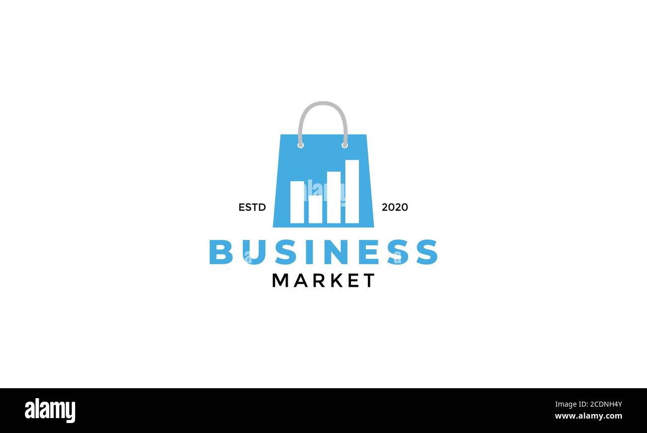 shop bag market analytics graph logo design business Stock Vector Image ...