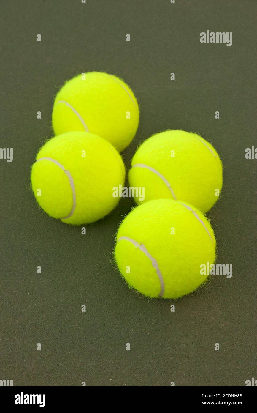 Strings of tennis racket and yellow ball hi-res stock photography and ...