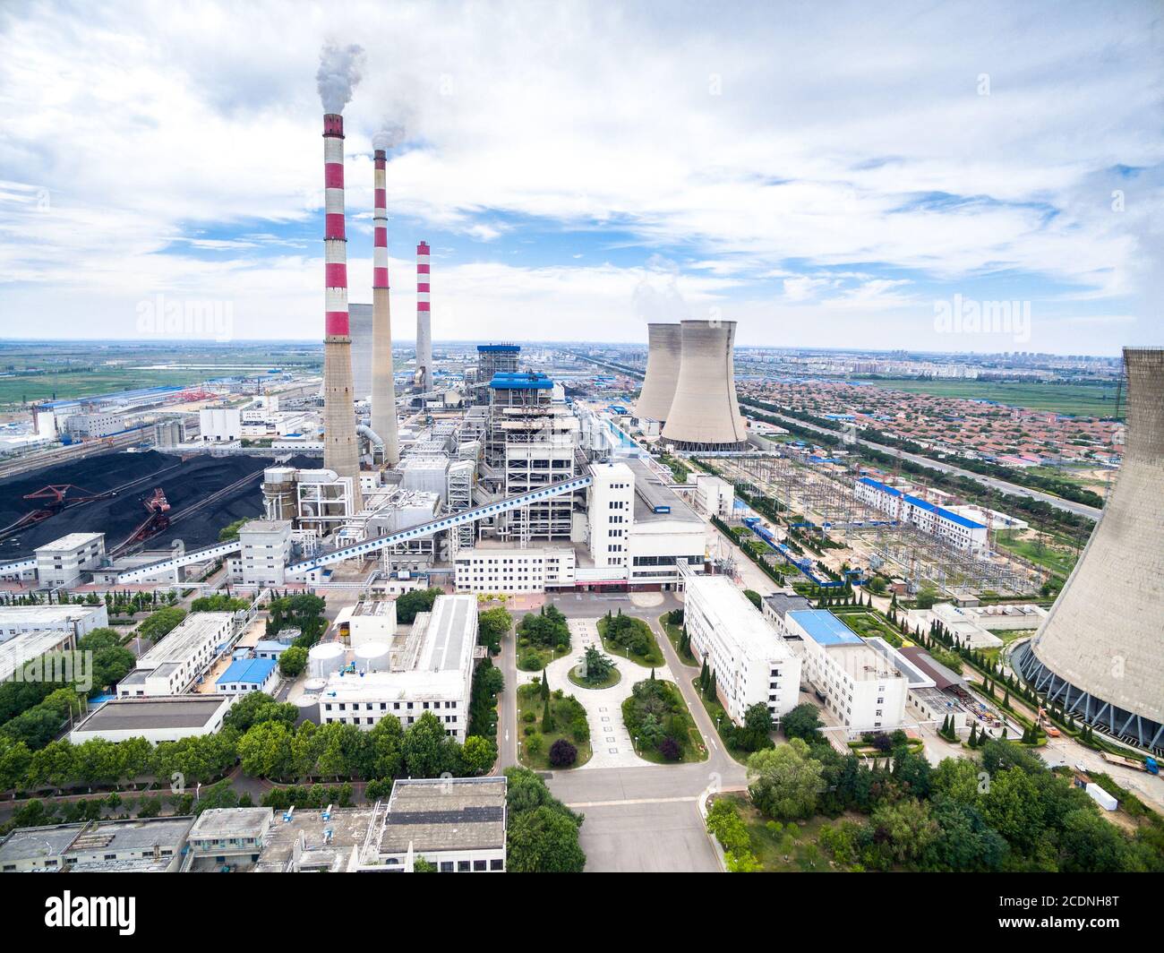 skyline and landscape of power plant Stock Photo - Alamy