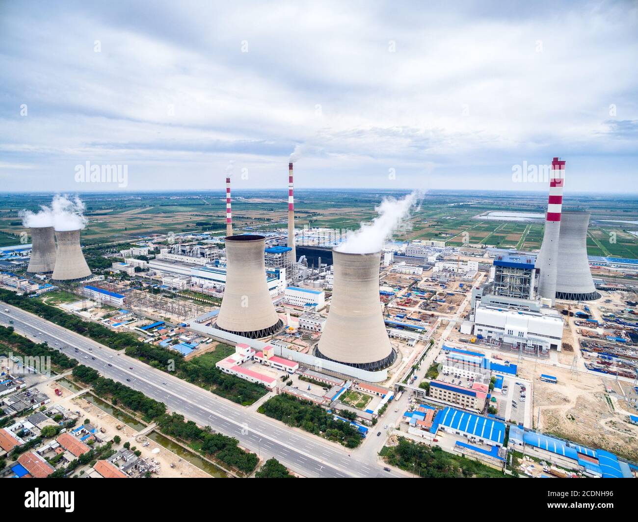 skyline and landscape of power plant Stock Photo - Alamy