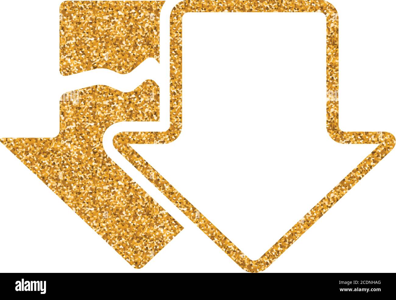 Download arrow icon in gold glitter texture. Sparkle luxury style ...