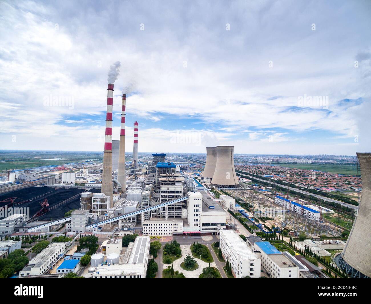 skyline and landscape of power plant Stock Photo - Alamy
