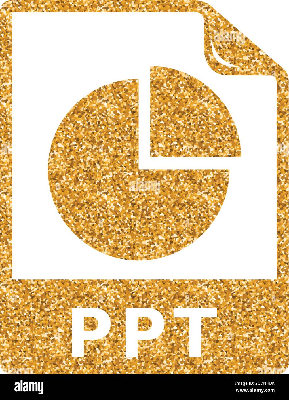 Presentation file format icon in gold glitter texture. Sparkle luxury ...