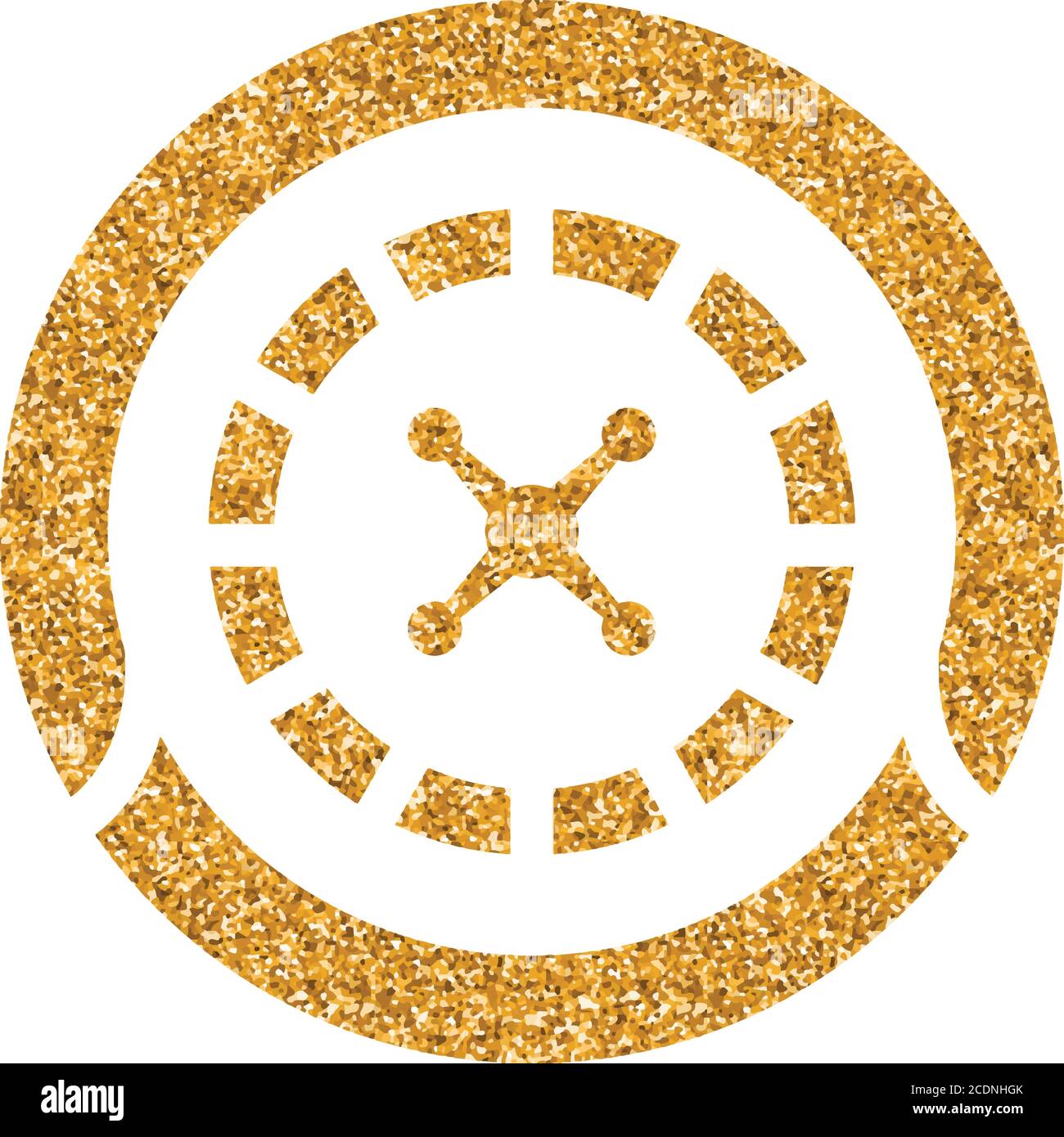 Roulette table icon in gold glitter texture. Sparkle luxury style ...