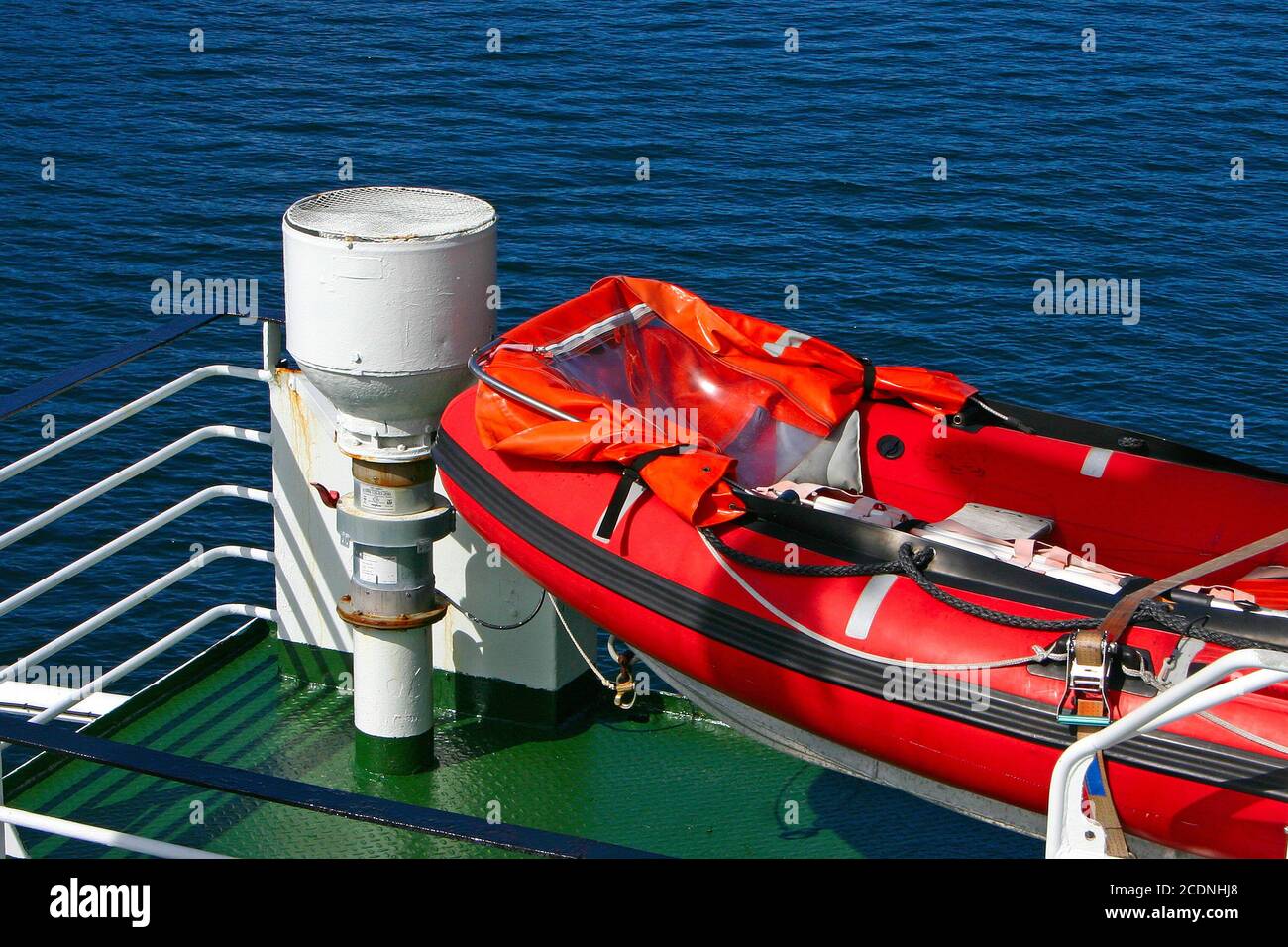 Life Boat on a Ferry Stock Photo - Alamy