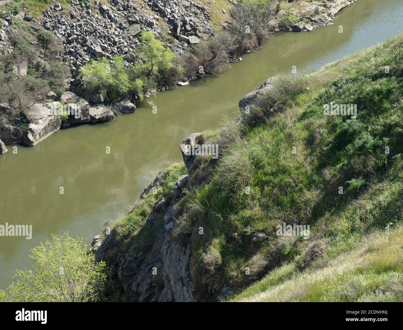 toledo at the tagus river in spain Stock Photo - Alamy