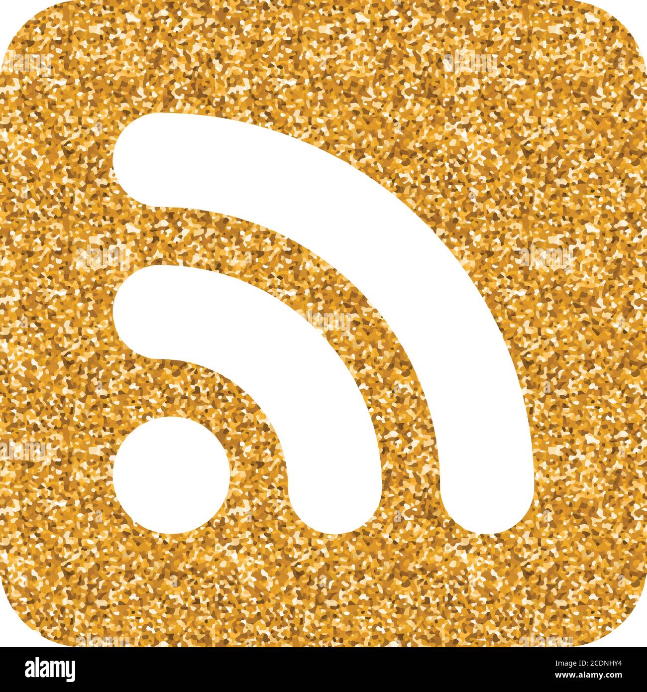 RSS symbol in gold glitter texture. Sparkle luxury style vector ...