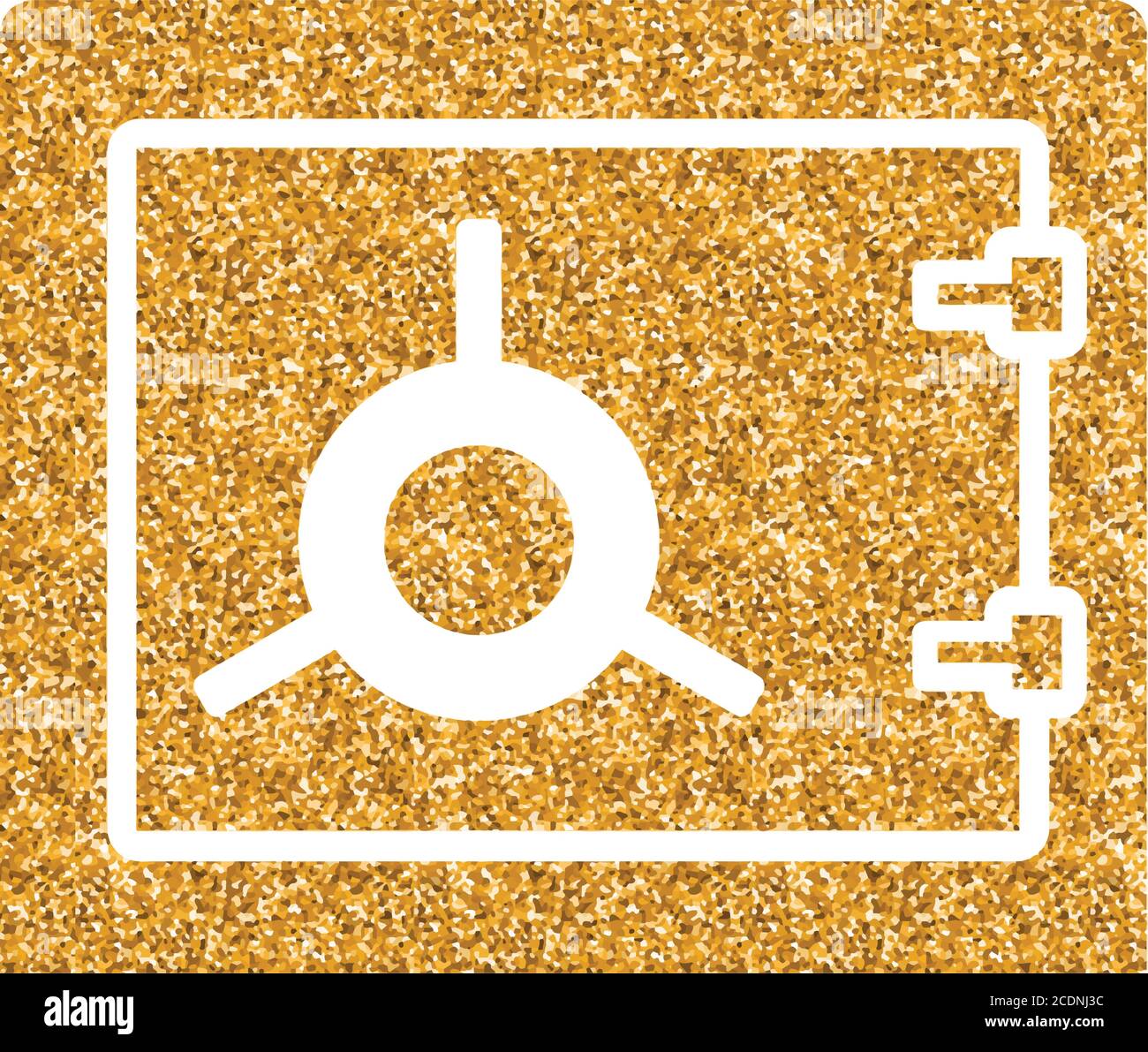 Safe box icon in gold glitter texture. Sparkle luxury style vector ...