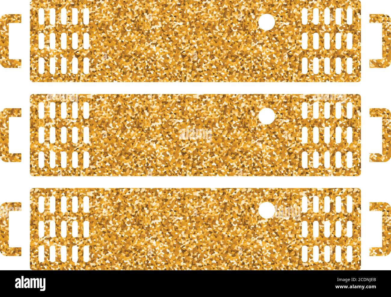 Server rack icon in gold glitter texture. Sparkle luxury style vector ...