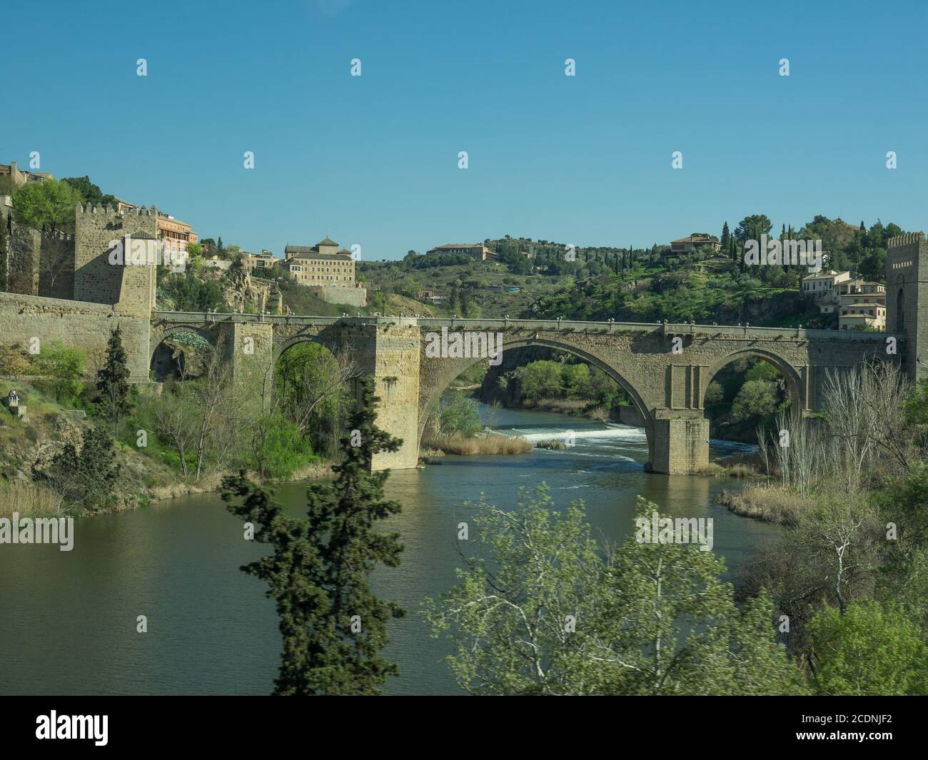 toledo at the tagus river in spain Stock Photo - Alamy