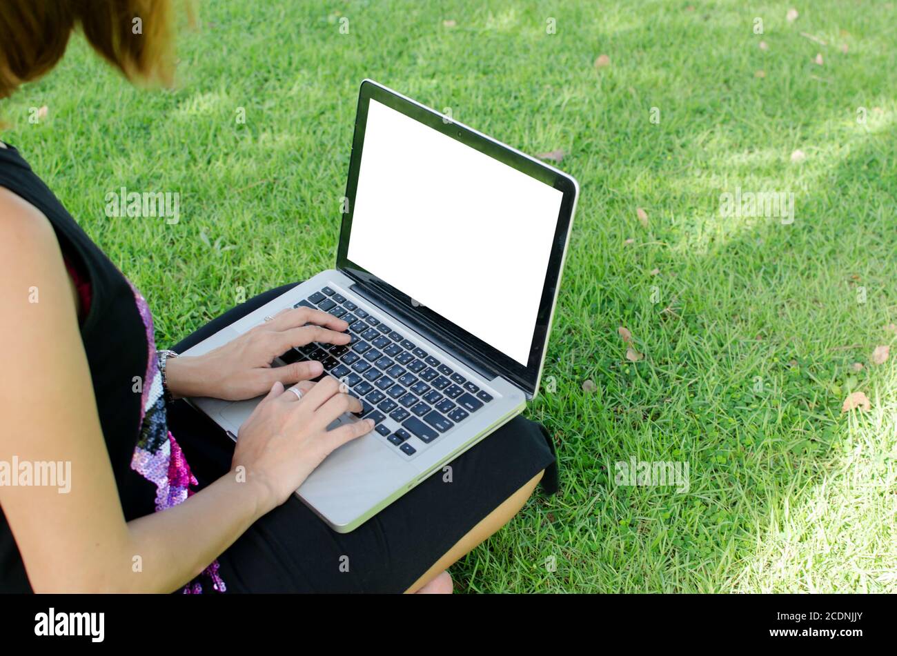 Laptop computer park garden hi-res stock photography and images - Alamy