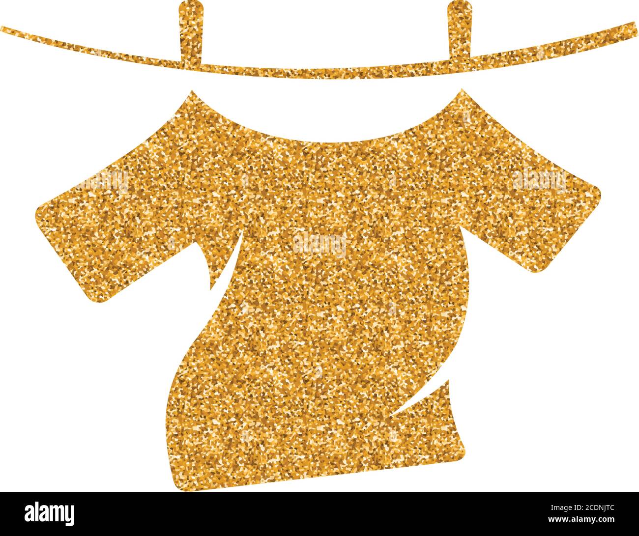 Clothes hang icon in gold glitter texture. Sparkle luxury style vector ...