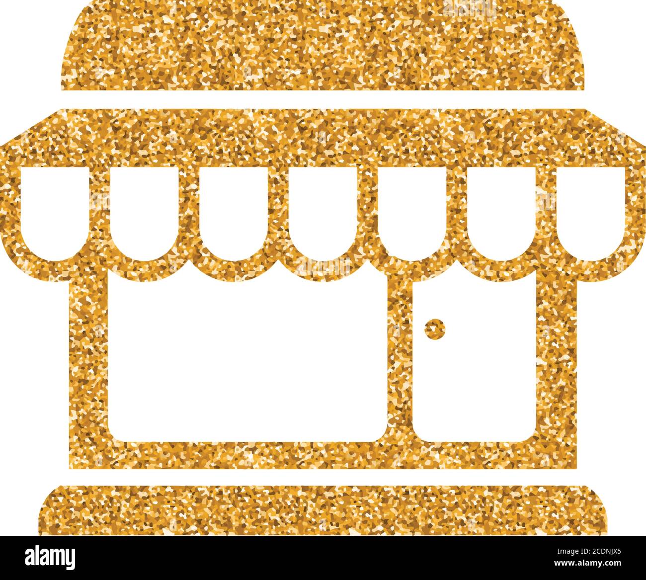 Shop icon in gold glitter texture. Sparkle luxury style vector ...