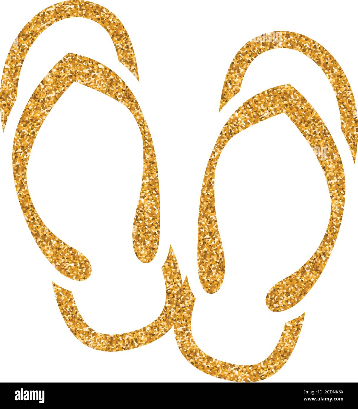 Slipper sandal icon in gold glitter texture. Sparkle luxury style ...