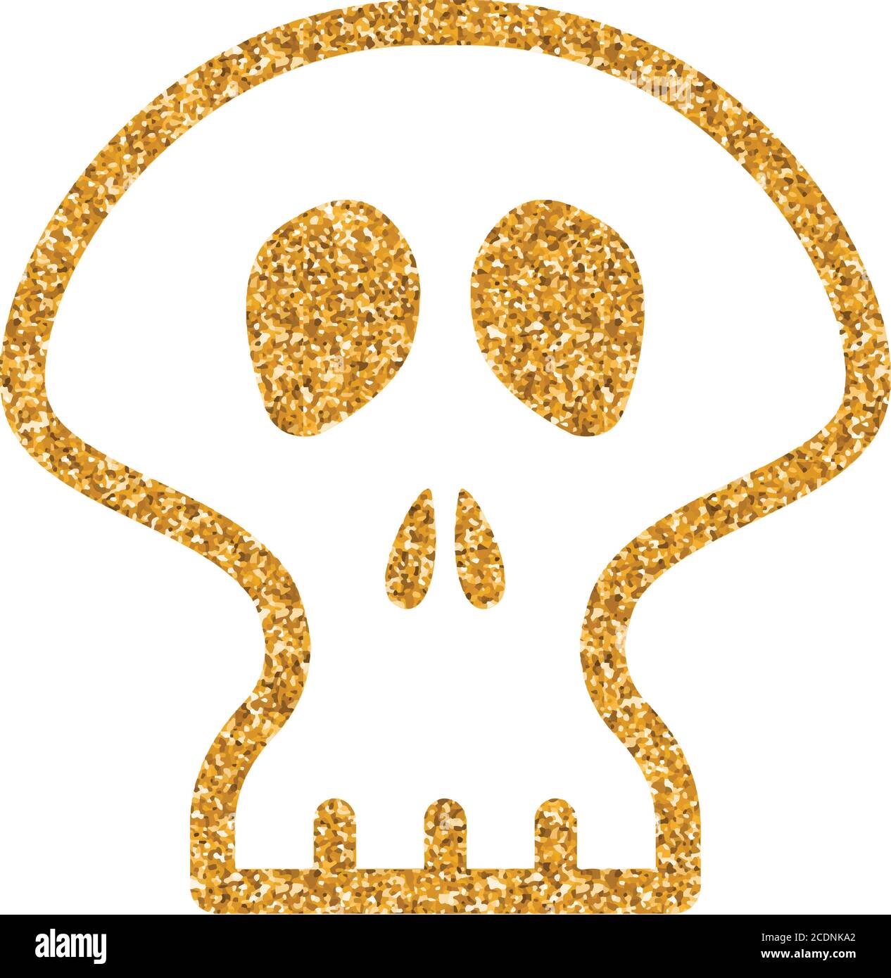 Skeleton icon in gold glitter texture. Sparkle luxury style vector ...