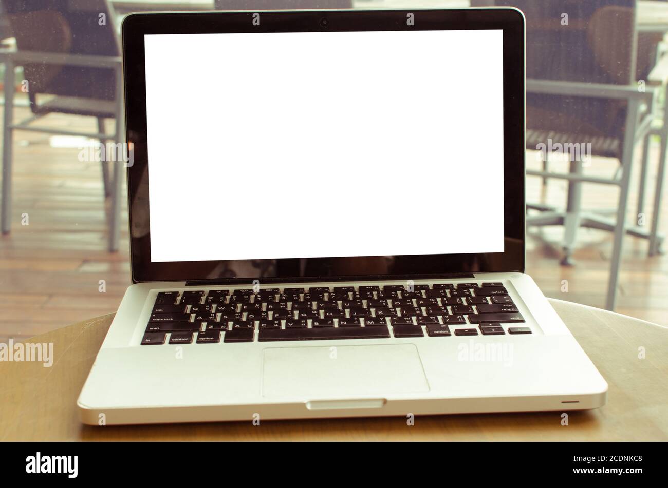 computer laptop in cafe Stock Photo - Alamy