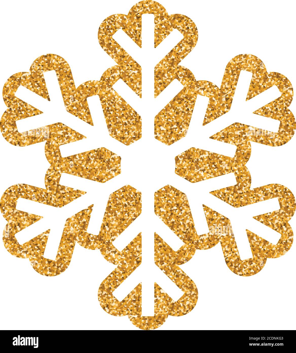 Snowflake icon in gold glitter texture. Sparkle luxury style vector ...