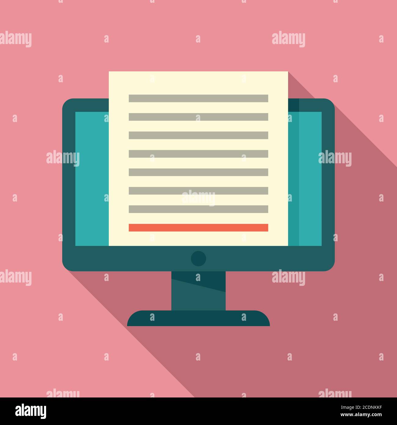 Computer summary icon. Flat illustration of computer summary vector ...