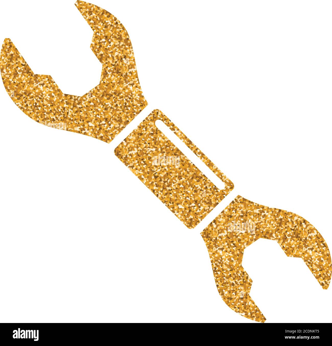 Bicycle wrench icon in gold glitter texture. Sparkle luxury style ...