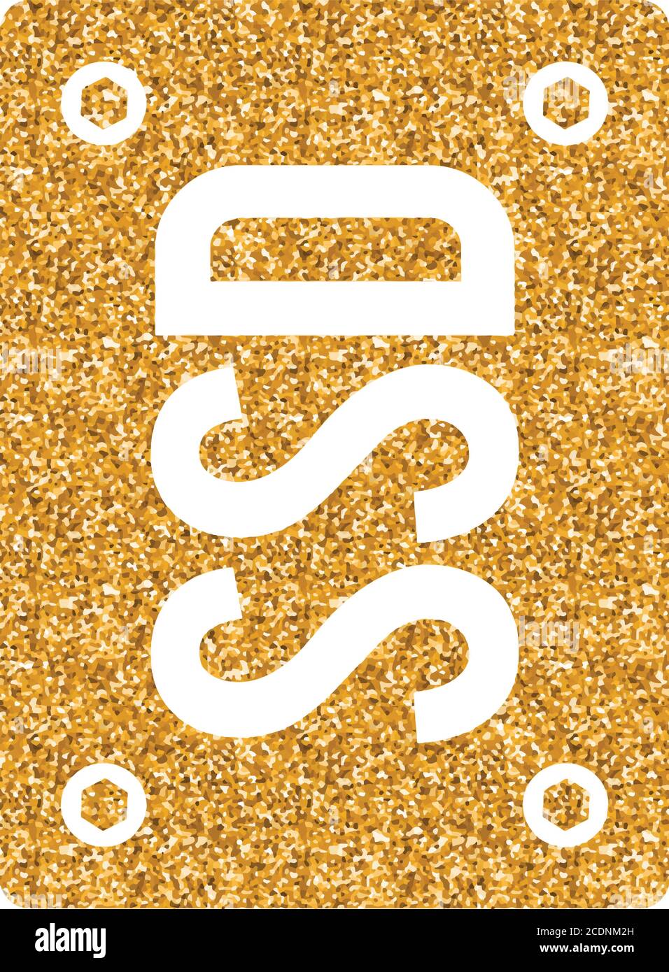 Solid state drive icon in gold glitter texture. Sparkle luxury style ...