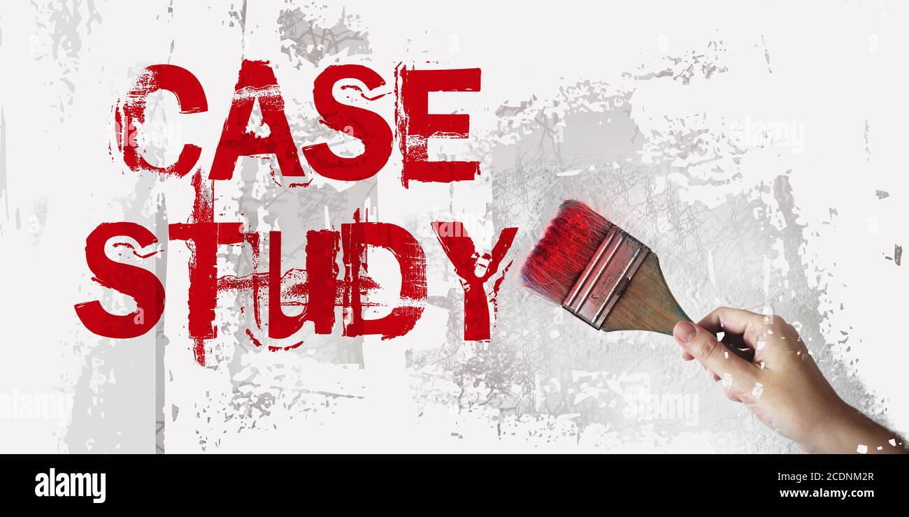 Hand drawing Case study words with paintbrush. Business education ...