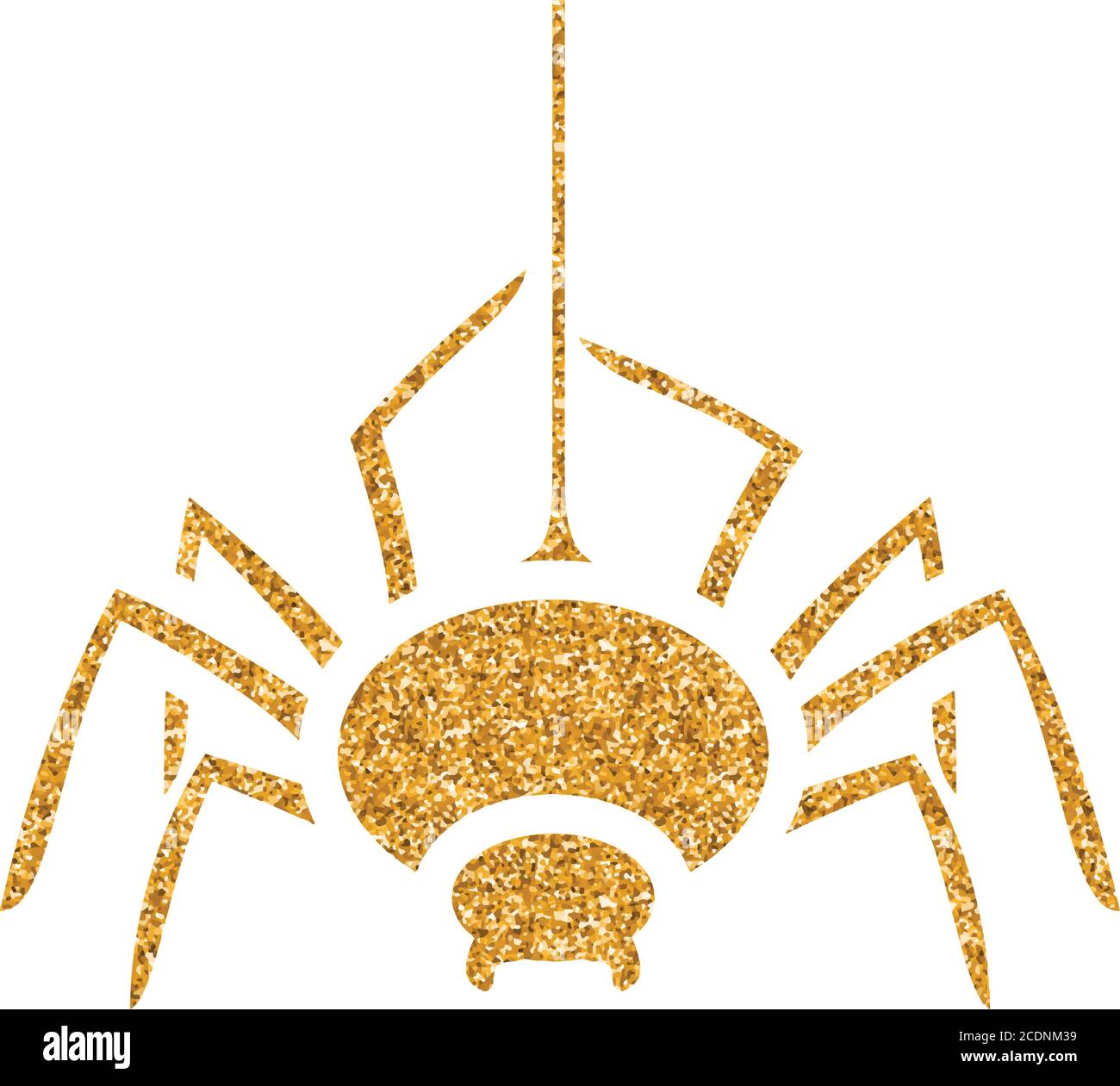 Spider icon in gold glitter texture. Sparkle luxury style vector ...