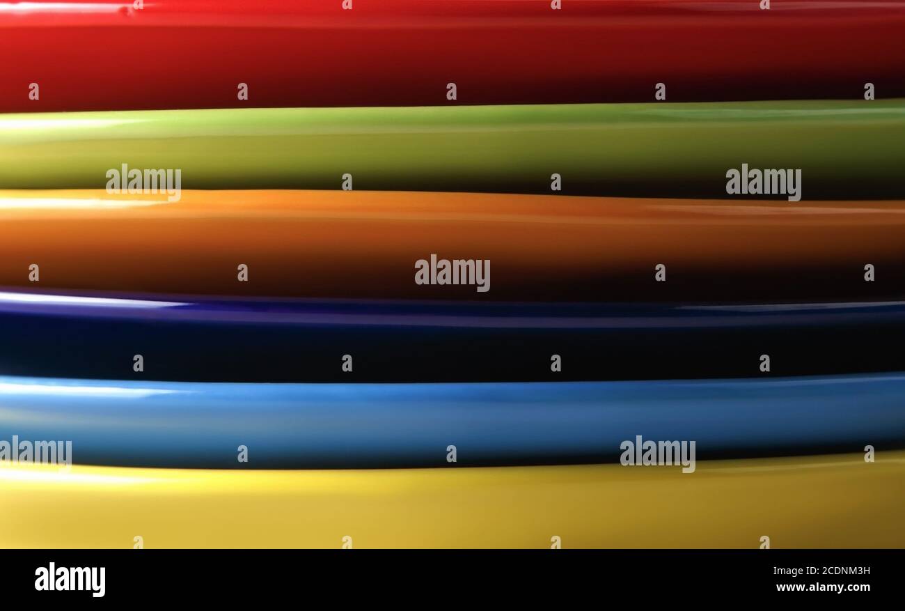 Colored plates on the side Stock Photo - Alamy