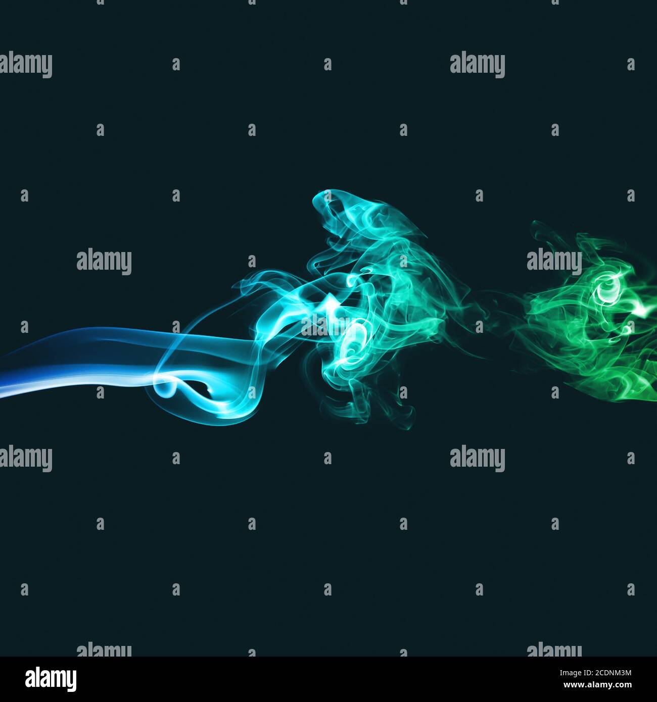 Abstract green and blue smoke Stock Photo - Alamy