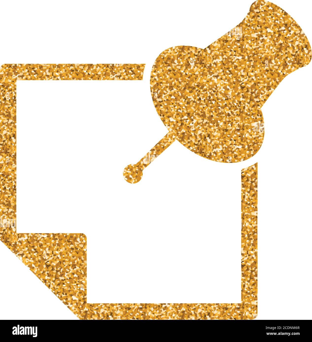 Sticky note icon in gold glitter texture. Sparkle luxury style vector ...